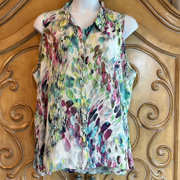 Spense | Tops | Nwt Spense Watercolor Sleeveless Blouse | Poshmark